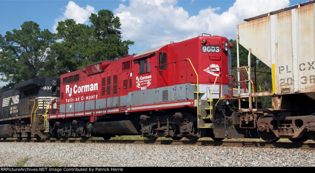 RJCR 9003 X-BO 6501 GP9 northbound on NS at CP Green north of Rockmart GA 3:19PM 09-20-2018